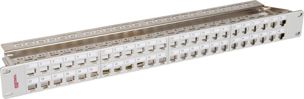 Premium-Line 1U 48 Port Shielded Modular Patch Panel