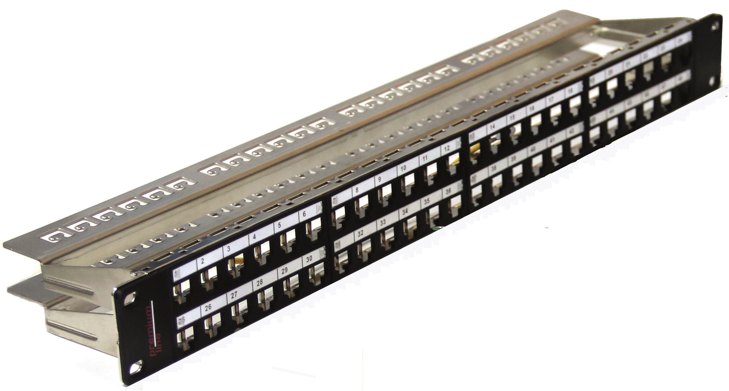 Premium Line 1U 48 Port Shielded Modular Patch Panel