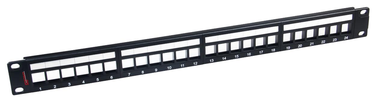Premium-Line 1U 24port Unshielded Modular Patch Panel