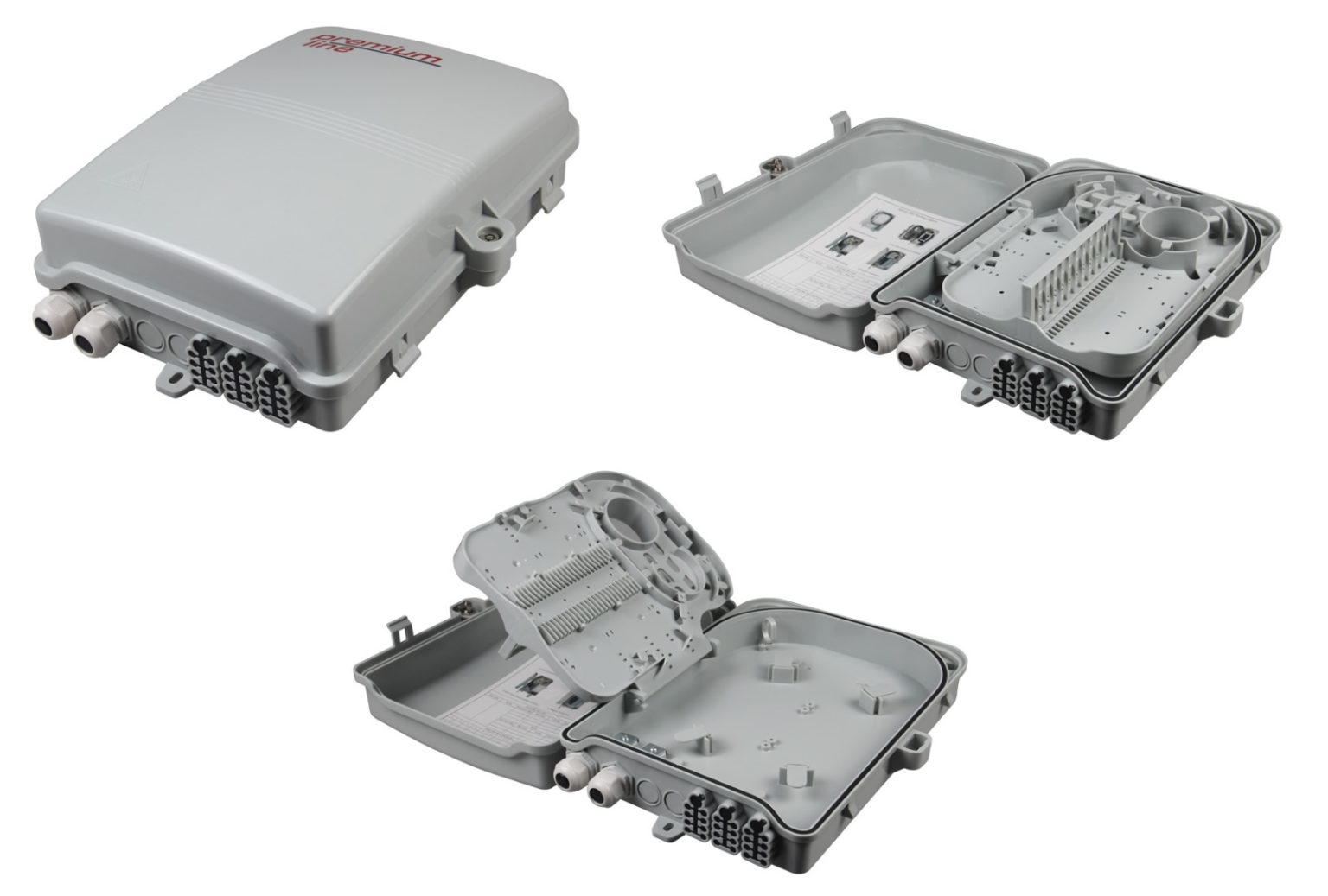 FTTH distribution boxes 4, 8, 16, 24, 36 or 48 ports - Premium-Line
