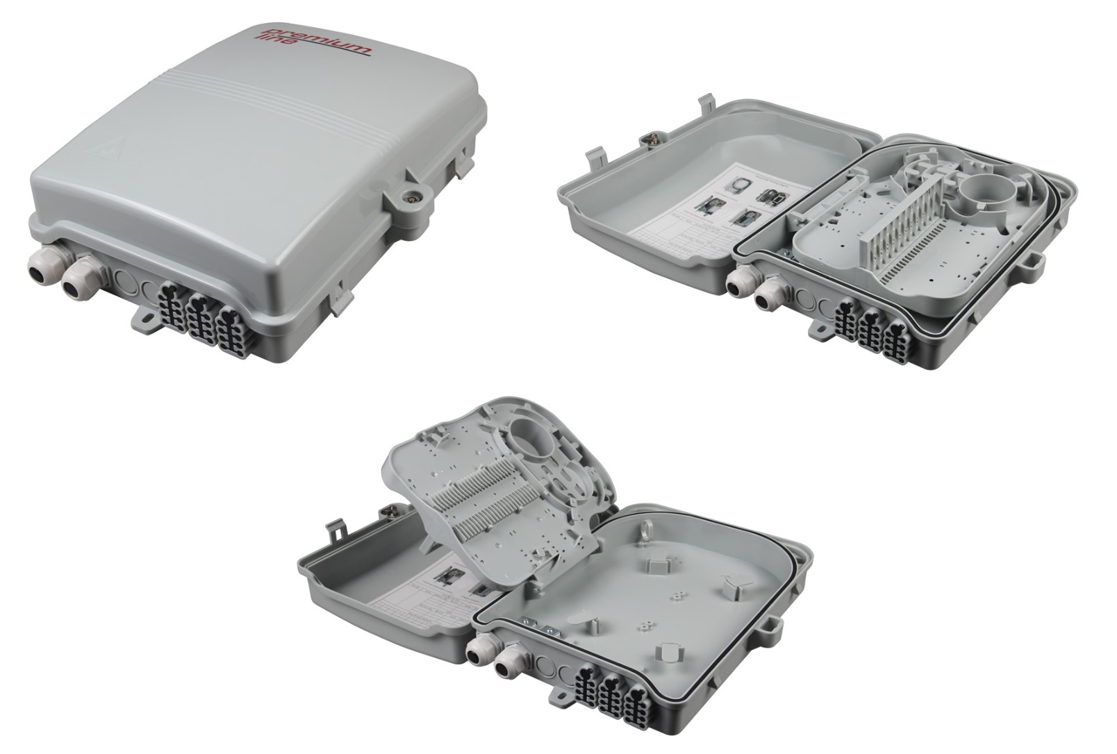 FTTH distribution boxes 4, 8, 16, 24, 36 or 48 ports - Premium-Line