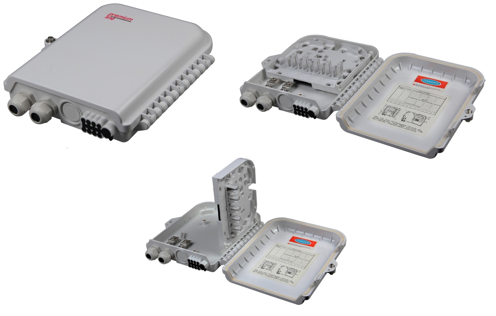FTTH distribution boxes 4, 8, 16, 24, 36 or 48 ports - Premium-Line