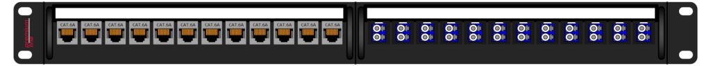 Premium-Line Hybrid Patch Panel (copper and fiber)