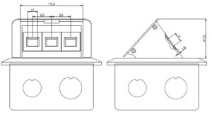 Premium-Line Spring Type Floor Socket Outlet, 3-Port